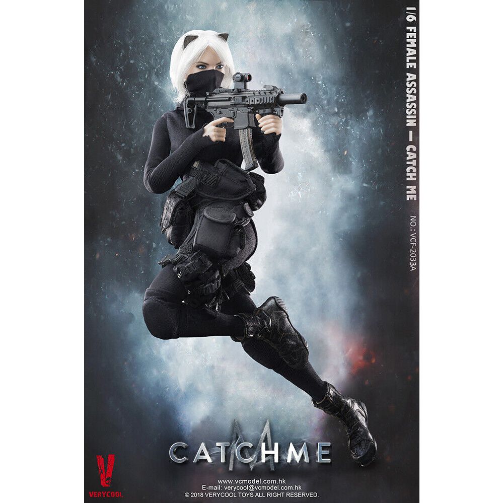 in-Stock 1/6 scale Figure VERYCOOL VCF2033A FEMALE Black Cat ASSASSIN ...