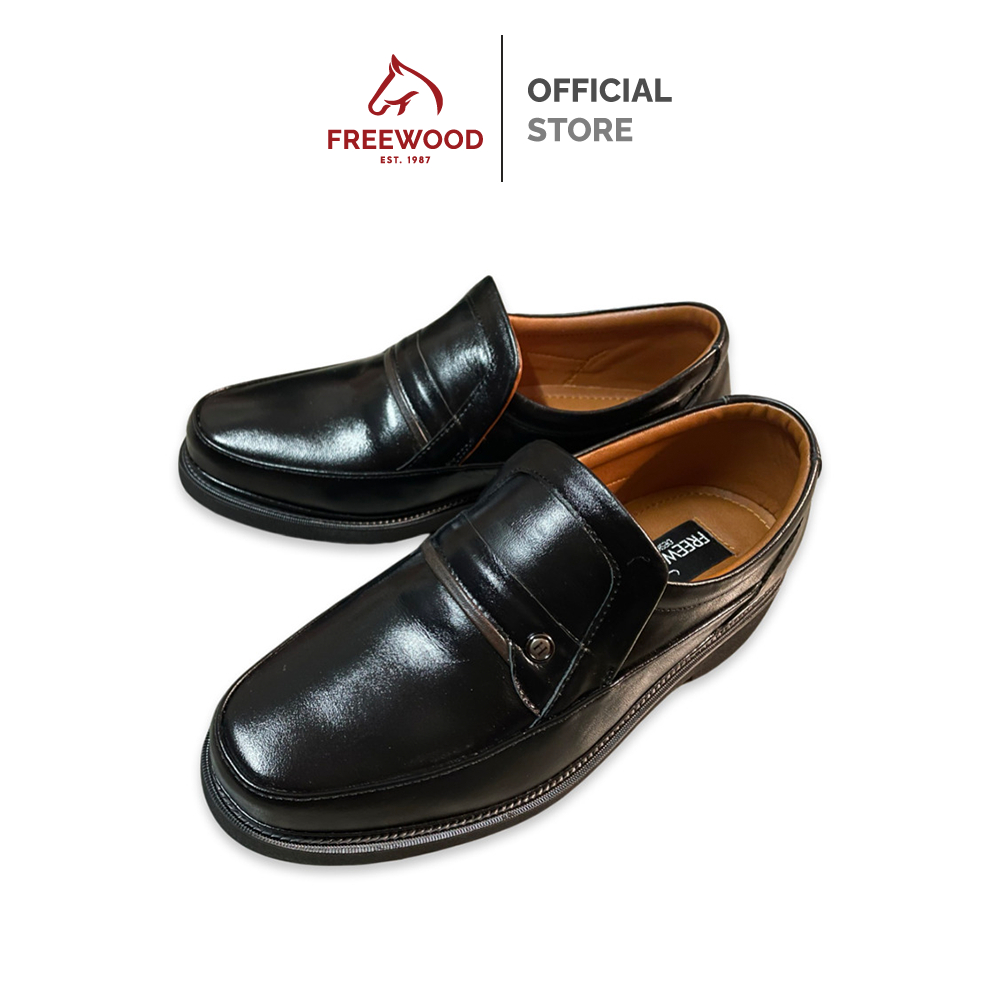 FREEWOOD BUSINESS SHOES รองเท้าคัทชูผู้ชาย หนังแท้ รุ่น 58-362 สีดำ ...