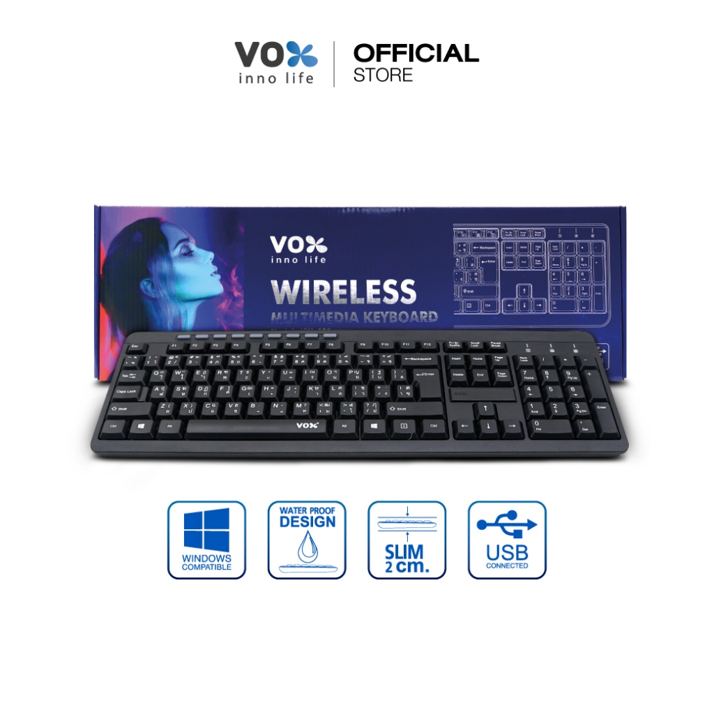 Vox Wireless multimedia Keyboard KW-100 | Shopee Thailand