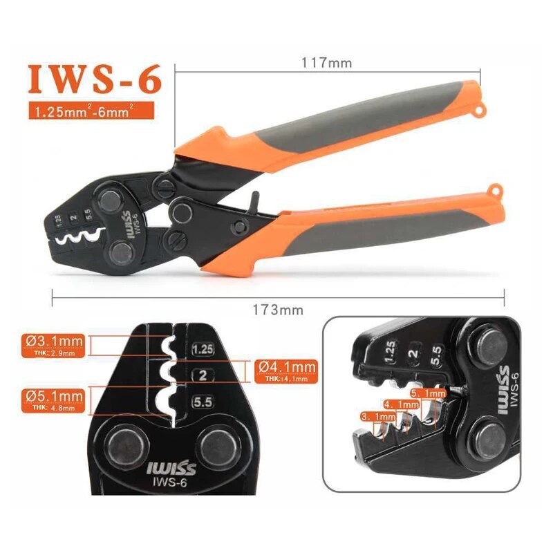 คีม คีมย้ำมัลติฟังก์ชั่น IWS-6 IWS-8 IWS-16 คีมย้ำหางปลา คีมย้ำ IWISS Crimping tool | Shopee ...