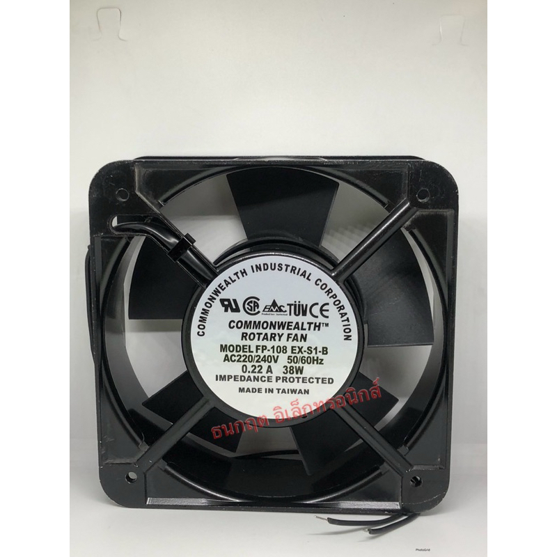 พัดลม 6 นิ้ว FP-108EX-S1-B แบบลูกปืน ตัวเหลี่ยม ไฟ 220VAC 0.22A 38W ...