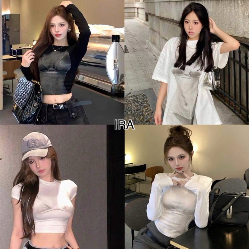 BY IRA (1695/1700/Q169) Tank Top Candy เสื้อครอปย้อนยุค y2k 2023 NEW Style | Shopee Thailand