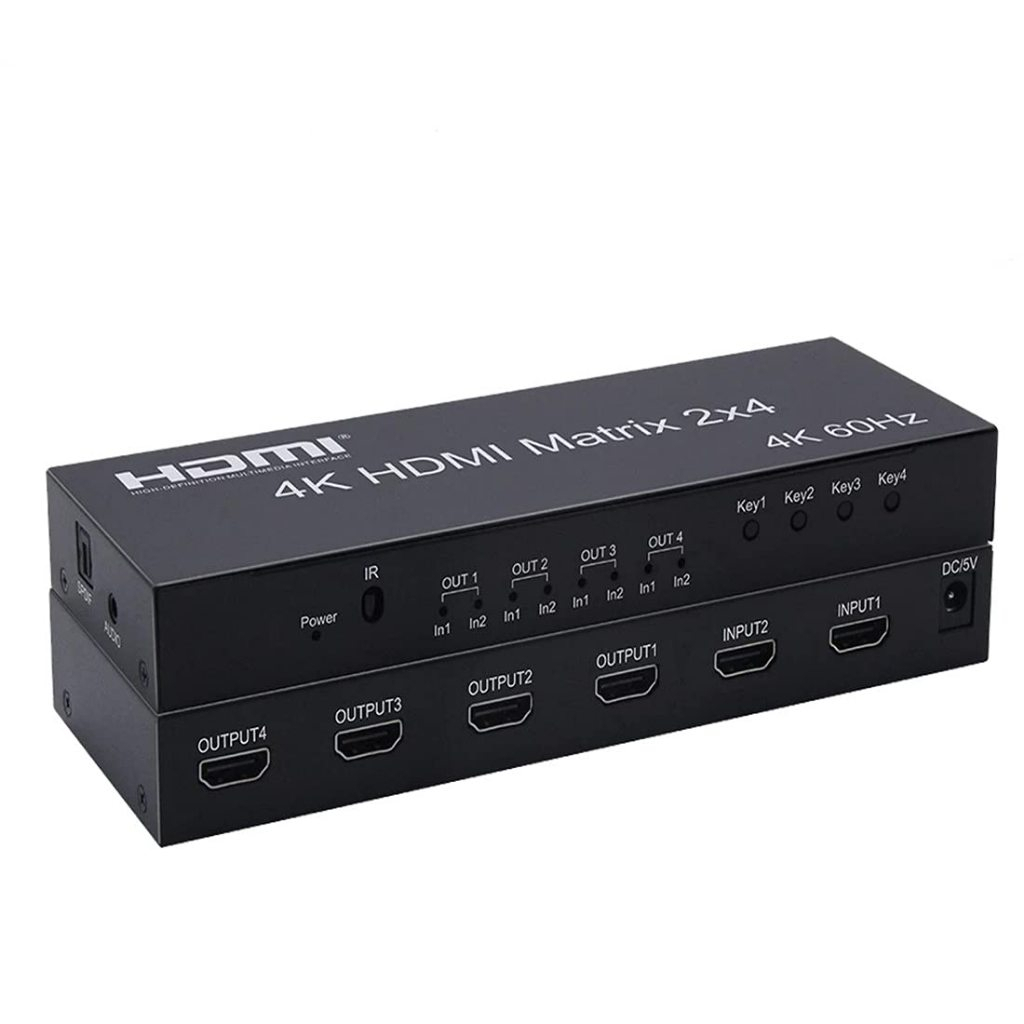 4k HDMI Matrix 2X4 Splitter 4K 60Hz 2 In 4 Out HDMI Splitter Switcher ...