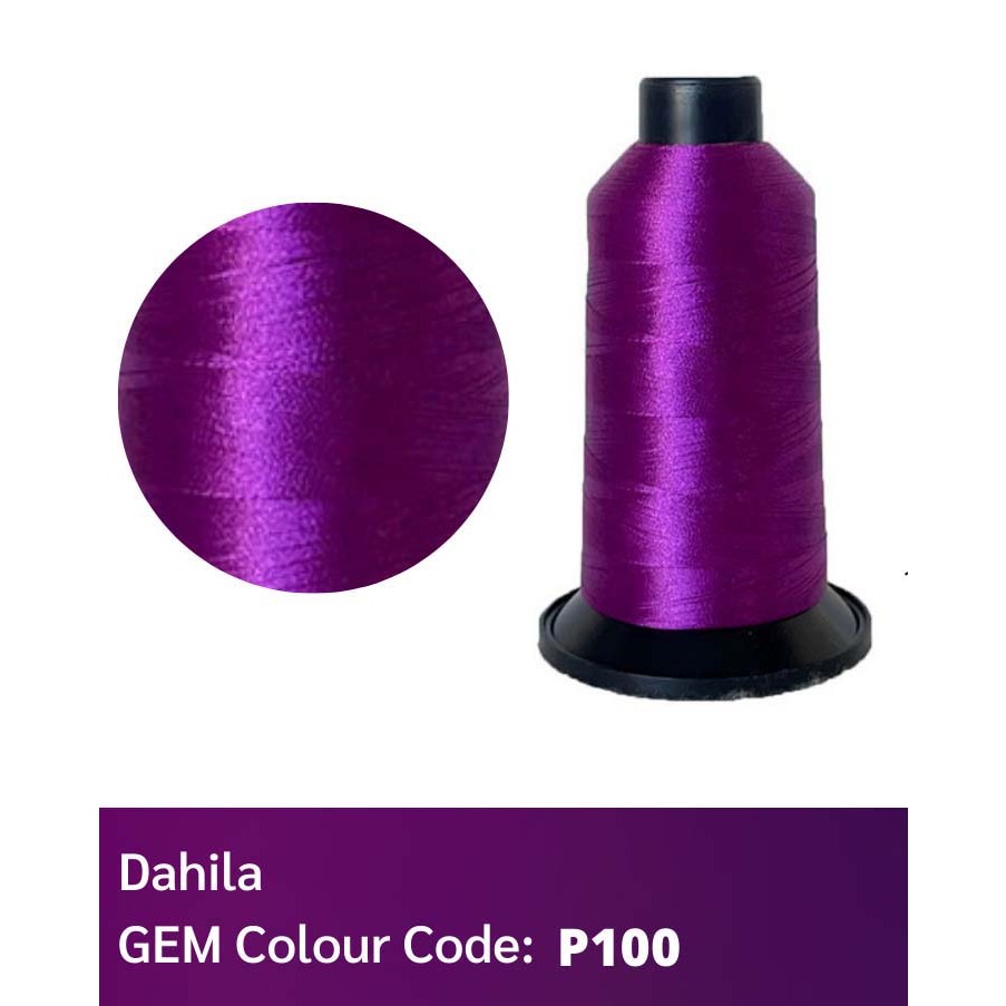 ไหมปัก GEM Embroidery Thread โทนม่วง Purple ซักฟอกสีไม่ตก 3,000 เมตร ...