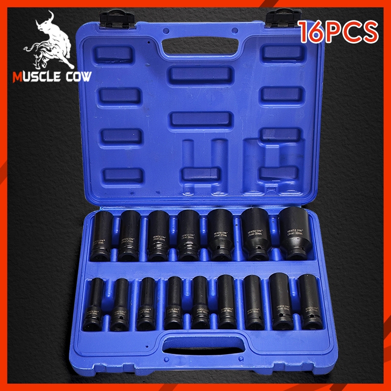 Muscle Cow ชุดลูกบล็อกยาว ชุดบล็อก ชุดประแจไฟฟ้า ลูกบล็อคลมยาว ลูกบล็อก ...