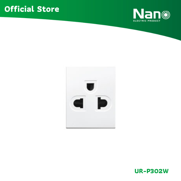NANO เต้ารับเดี่ยวมีกราวน์และม่านนิรภัย 16A 250V 1.5 ช่อง Urban series (1 ชิ้น/กล่อง) รุ่น UR ...