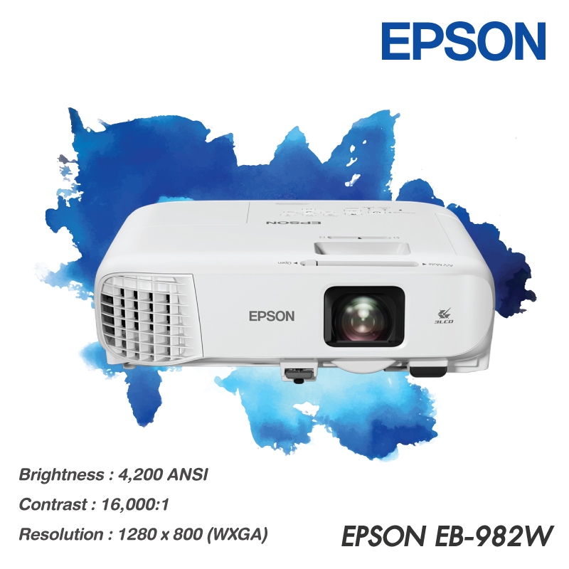 Projector Epson EB-982W__(WXGA / 4200 ANSI Lumens) รับประกันเครื่อง 2 ปีเต็ม | Shopee Thailand