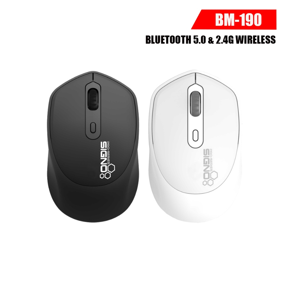 เมาส์ไร้สาย SIGNO Bluetooth & 2.4G Wireless Optical Mouse รุ่น BM-190 ...