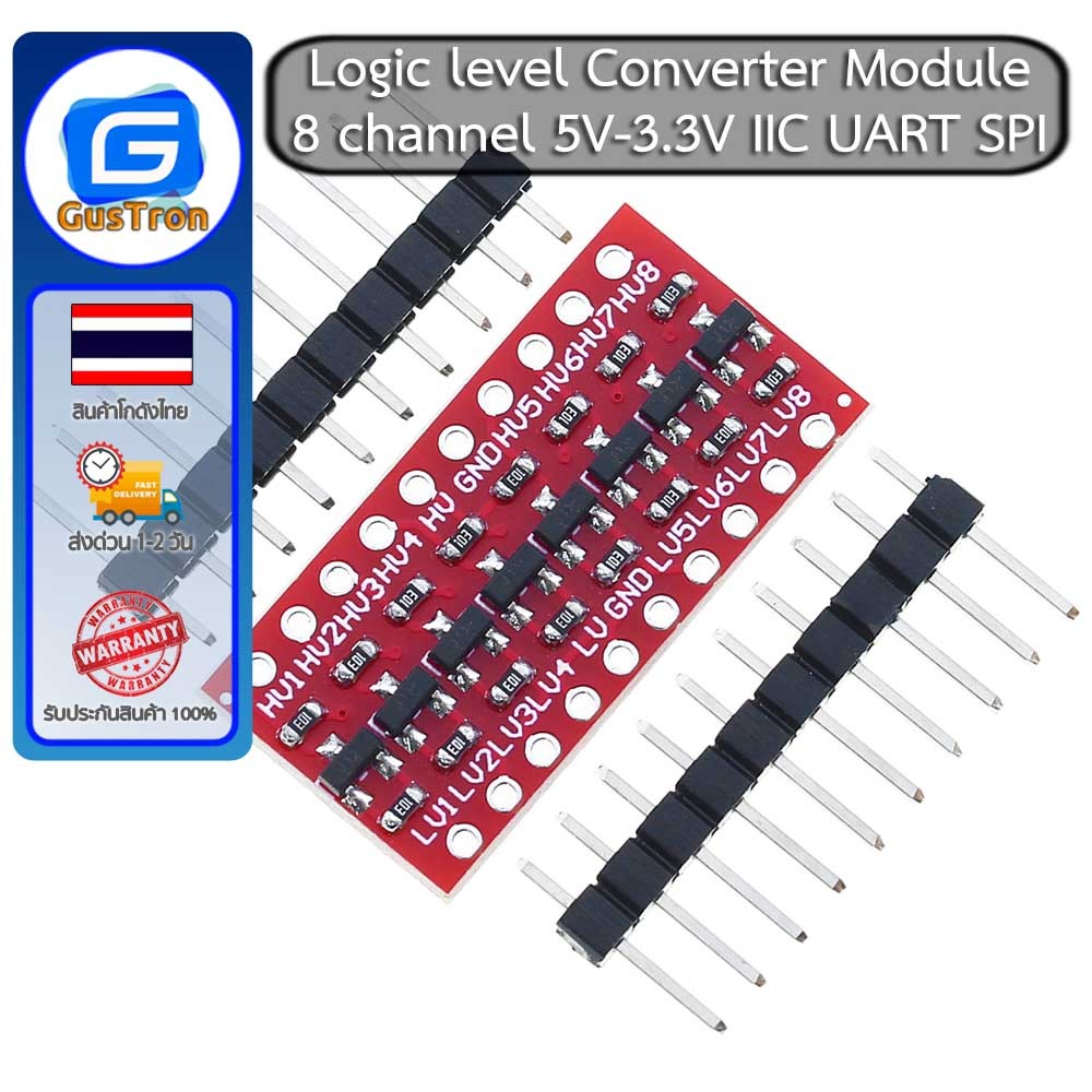 Logic level Converter Module 8 channel 5V-3.3V IIC UART SPI | Shopee ...