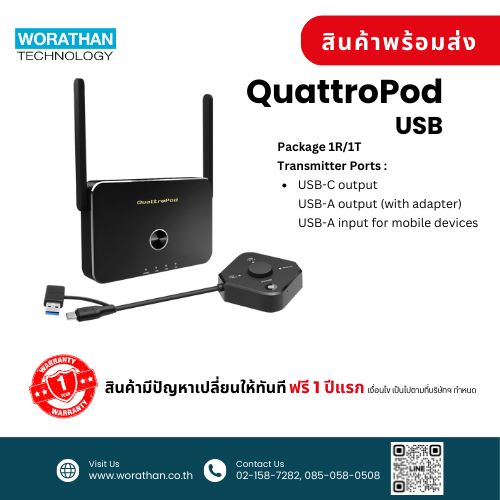 QuattroPod USB อุปกรณ์รับภาพและเสียงไร้สาย Wireless presentation ส่งฟรีไม่ต้องใช้โค้ด | Shopee ...