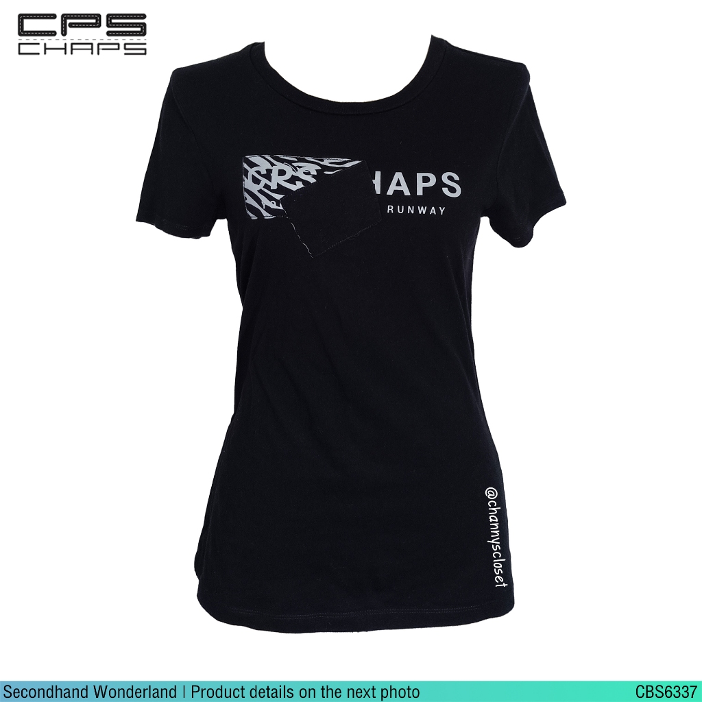 💖USED CPS Chaps - Black Letter T-Shirt | เสื้อยืดสีดำ สีขาว ลายกราฟิก ...