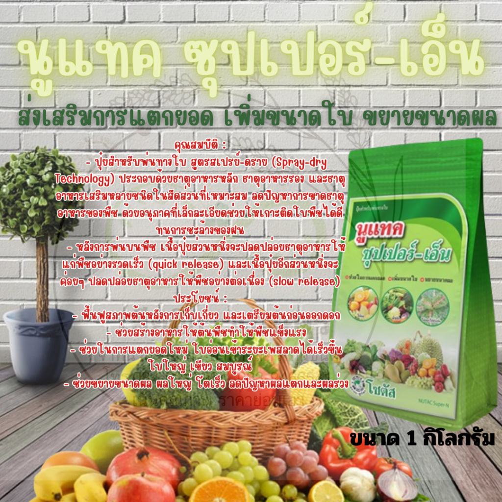 นูแทค ซุปเปอร์-เอ็น ส่งเสริมการแตกยอด เพิ่มขนาดใบ ขยายขนาดผล (Nutac ...