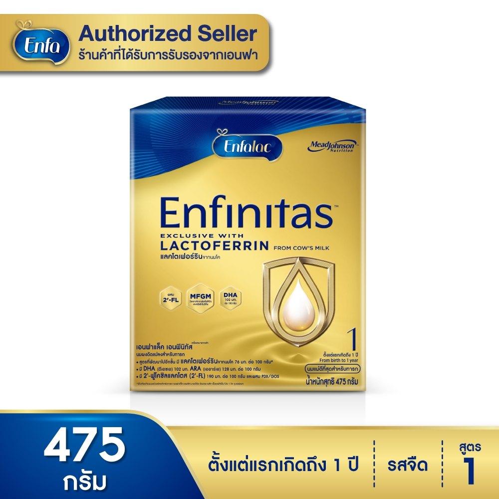 Enfalac Enfinitas เอนฟินิทัส สูตร 1 นมผงสำหรับเด็กแรกเกิด - 1 ปี ขนาด 475g 1กล่อง MG | Shopee ...