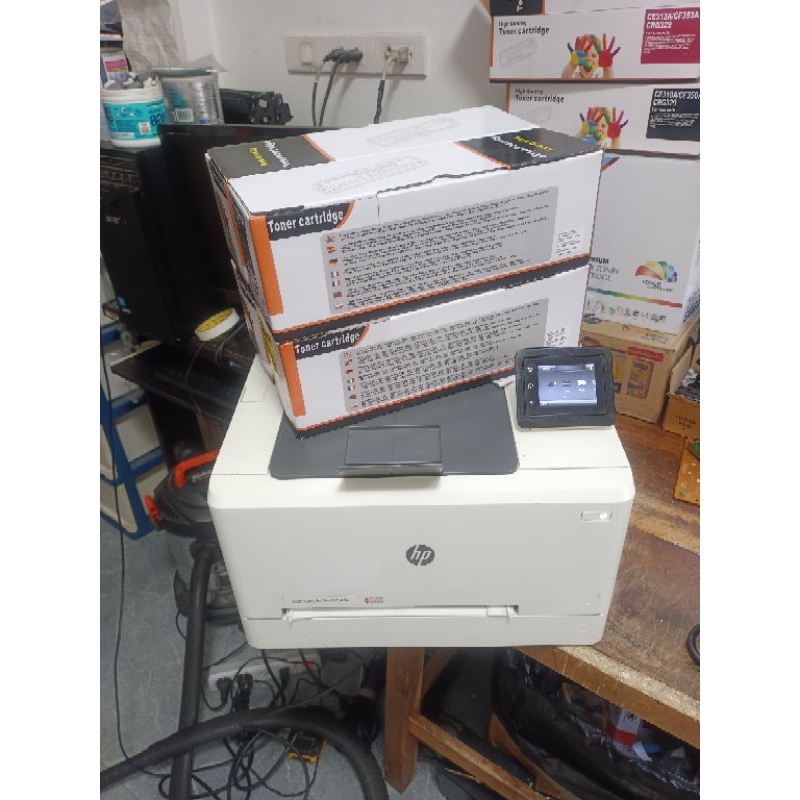 เลเซอร์สีเอชพี Color LaserJet Pro M254dwมือสองประกันเครื่อง2เดือนปริ้น ...