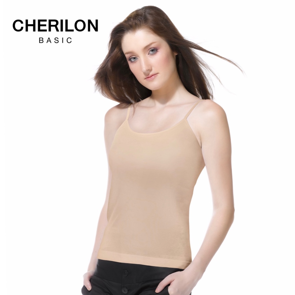 CHERILON เชอรีล่อน เสื้อสายเดี่ยว Cotton 100% นุ่ม บาง ทอไร้ตะเข็บข้าง สบาย ไม่มีบรา ระบายอากาศ ...