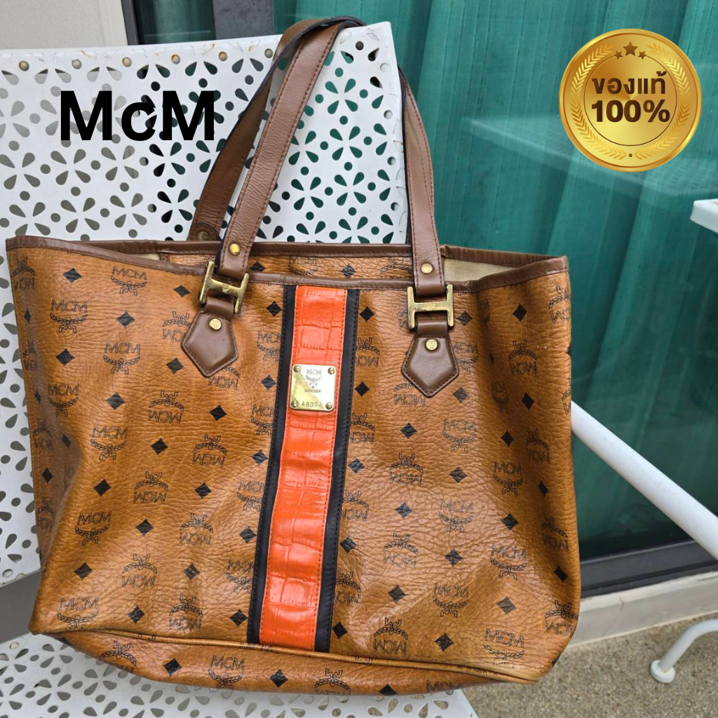 Mcm shopping มือสองของแท้ขายตามสภาพมือสองซักด้านในหรือใส่กระเป๋าจัดทรง ...