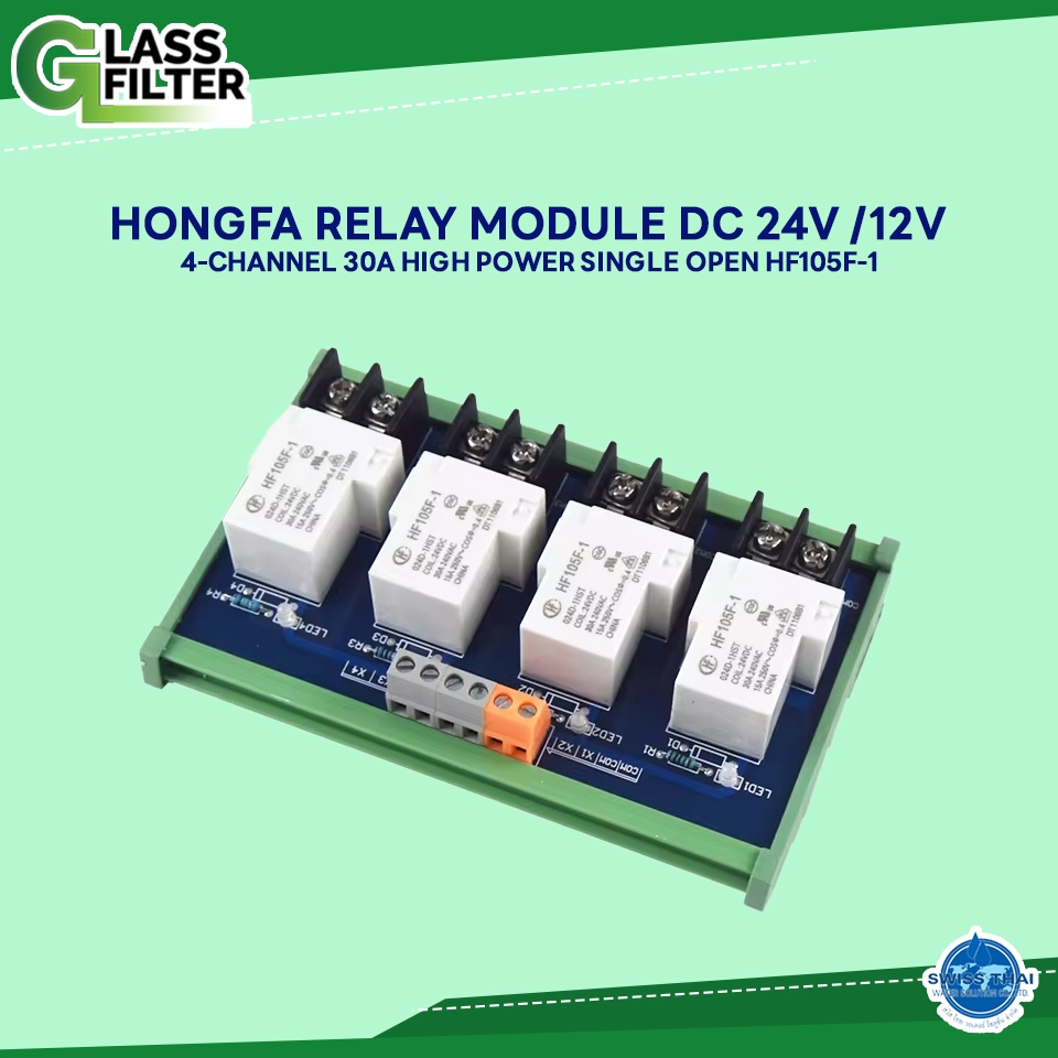 Hongfa Relay Module DC 24V /12V 4-Channel 30A High Power Single Open HF105F-1 | Shopee Thailand