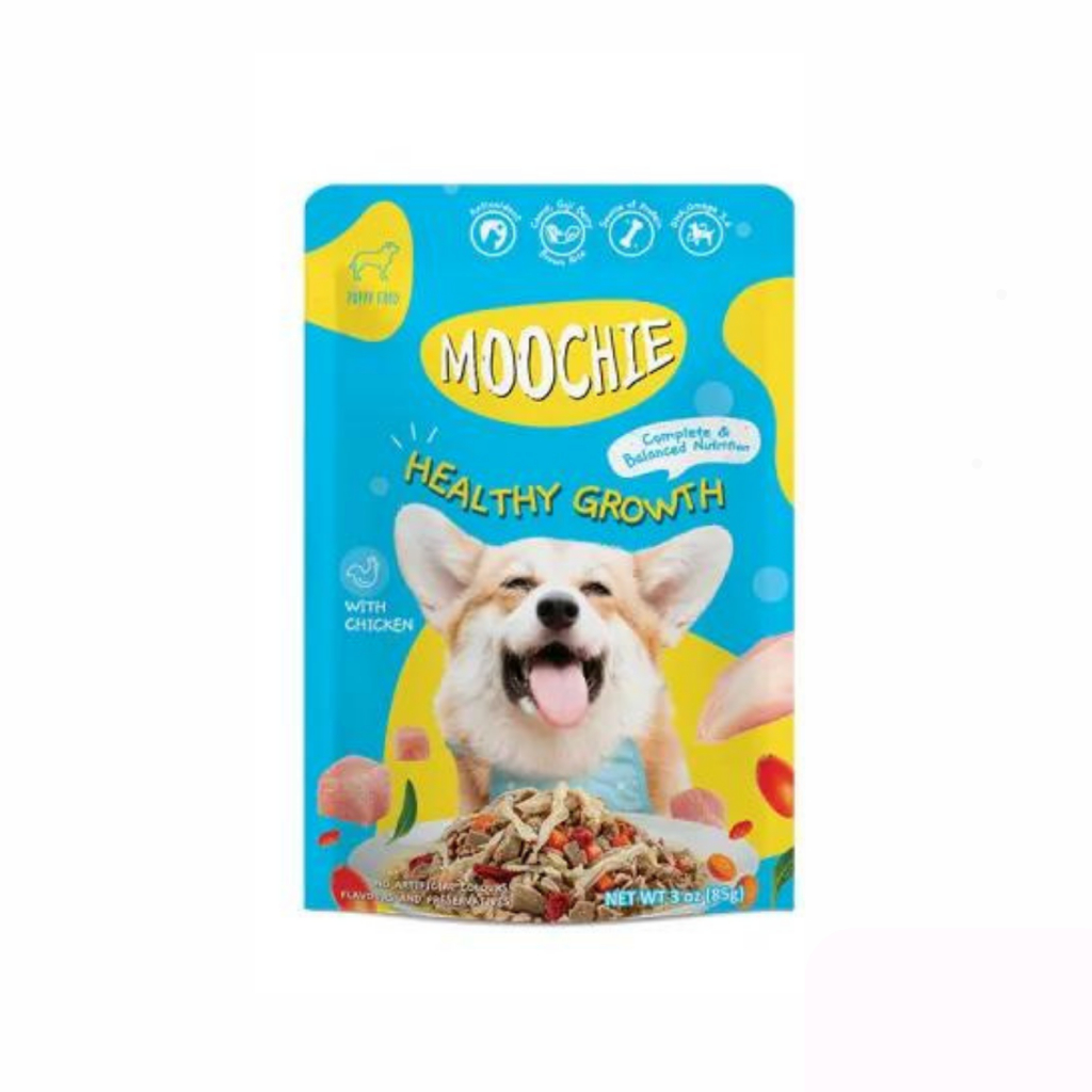 Moochie Healthy Growth อาหารเปียกสุนัข สูตรเฮลตี้โกรท รสไก่ แครอท โกจิ ...
