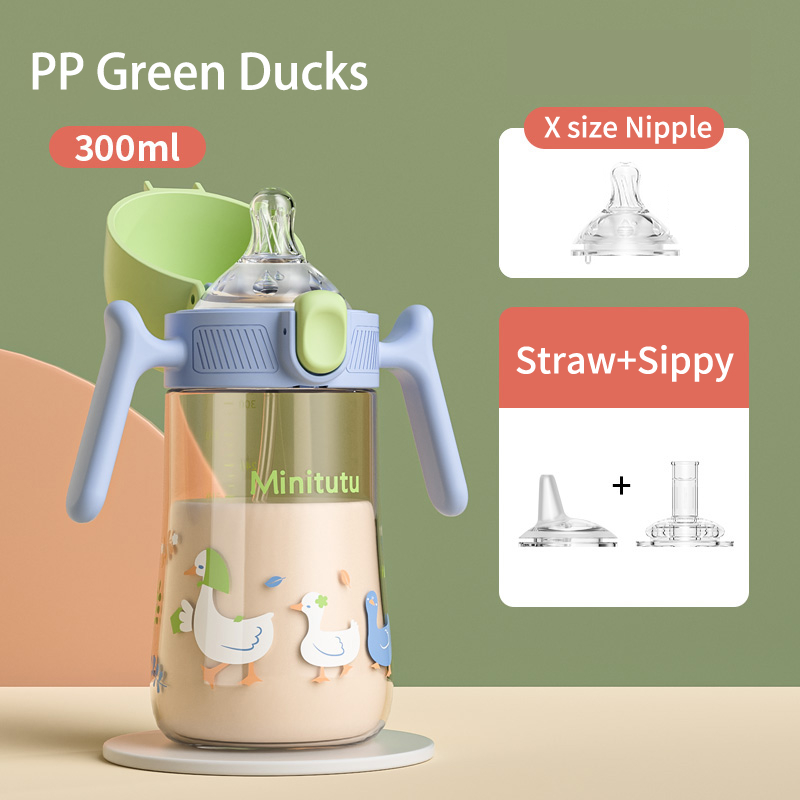 Minitutu ขวดคอกว้างวัสดุ PPSU 3-in-1 พร้อมลูกบอลแรงโน้มถ่วง 360° และด้ามจับปลอดสาร BPA | Shopee ...