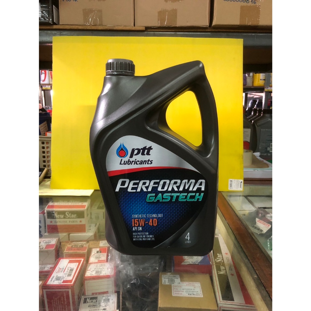 น้ำมันเครื่องกึ่งสังเคราะห์ เครื่องเบนซิล สำหรับรถแก๊ส NGV, LPG Performa Gastech 15w40 ปตท PTT ...