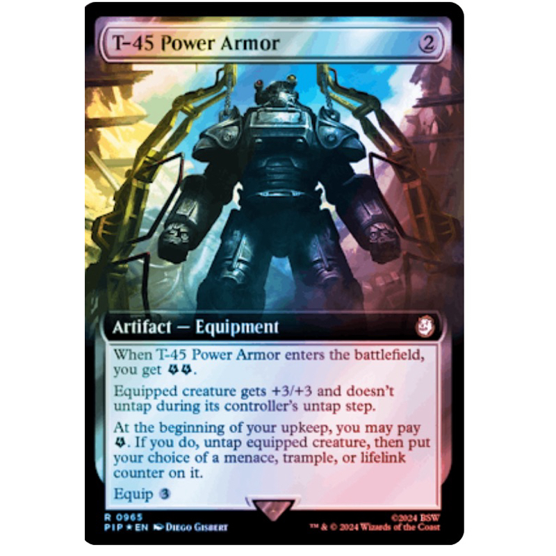 Universes Beyond: Fallout Variants Foil: T-45 Power Armor (0965 - Surge Foil - Extended Art ...