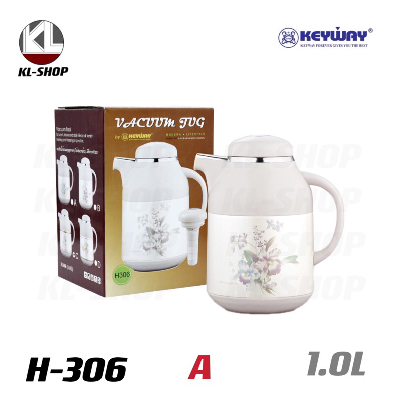 Keyway กระติกน้ำร้อนสูญญากาศไส้ปรอทแก้ว มีที่กรองใบชา( 1000 ml) รุ่น H-306 | Shopee Thailand