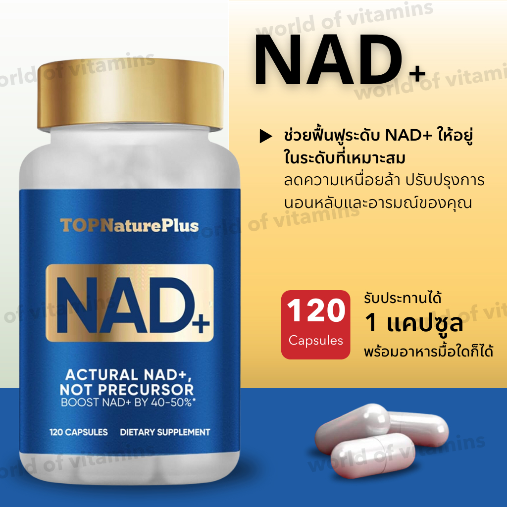 TOPNaturePlus NAD Supplement, More Efficient Than NMN, NAD+ 500mg with TMG 250 mg 120 Capsules ...
