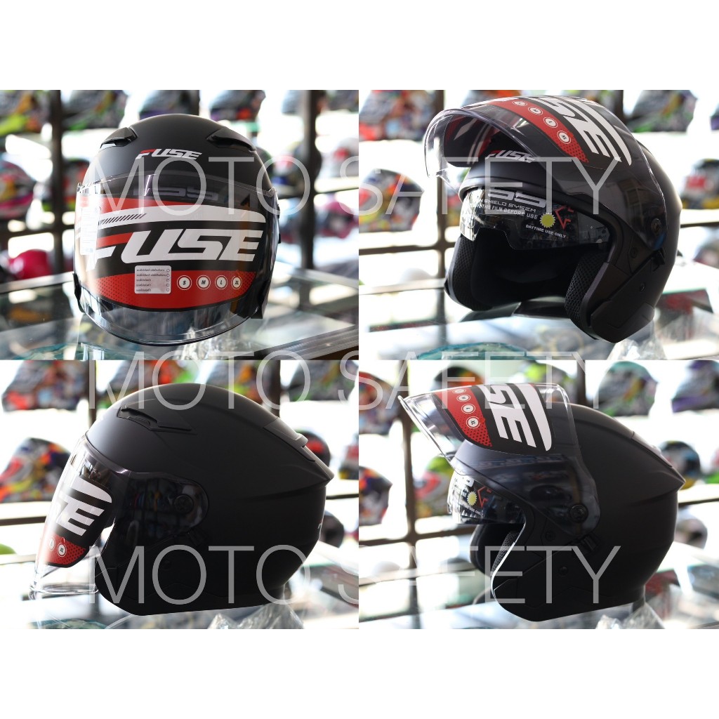 หมวกกันน็อค Fuse Open Face DX-PRO แว่น 2 ชั้น | Shopee Thailand