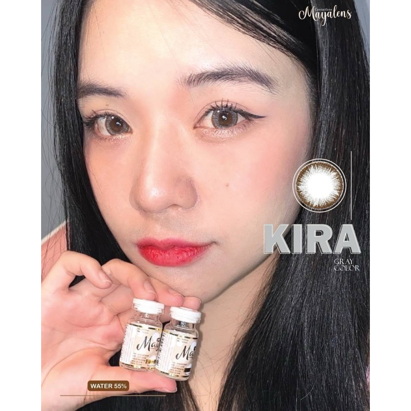 Kira gray ขนาดโต Bigeye บิ๊กอาย คอนเเทคเลนส์กรองเเสง UV Mayalens | Shopee Thailand