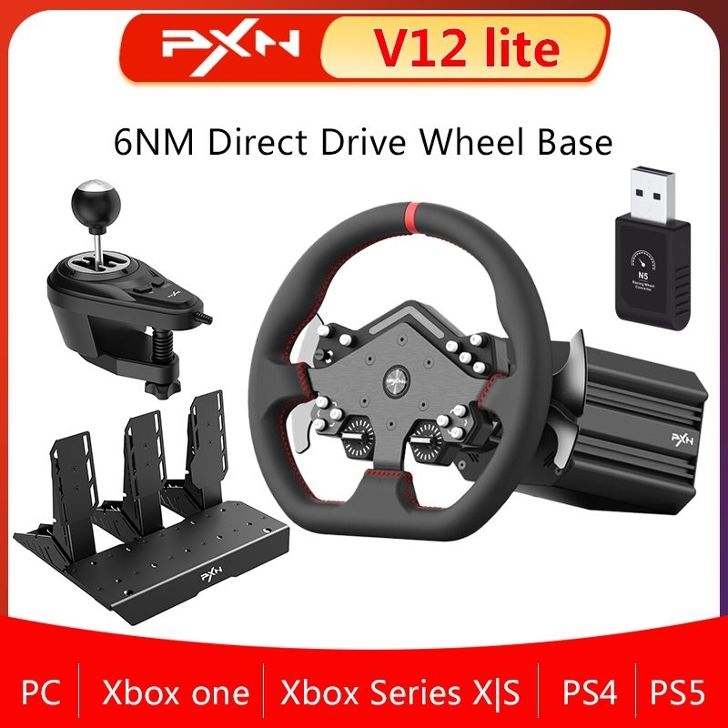 PXN V12 Lite 6Nm Bundle ชุดพวงมาลัย สำหรับ PC และ PC, PS4, PS5, Xbox One, Xbox Series x/s ...