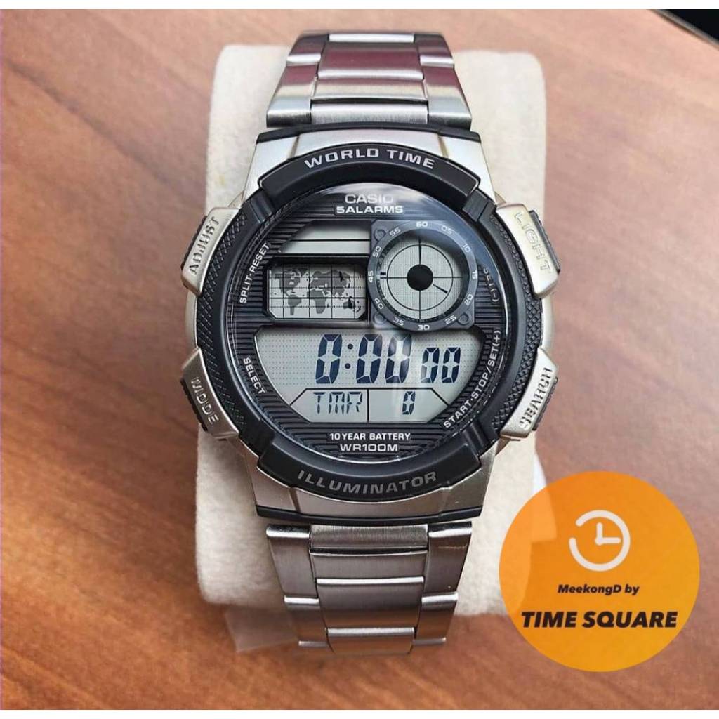 CASIO AE-1000WD-1A นาฬิกาชาย ดิจิตอล สายสแตนเลส กันน้ำ คาสิโอแท้ รับประกันศูนย์1ปี | Shopee Thailand