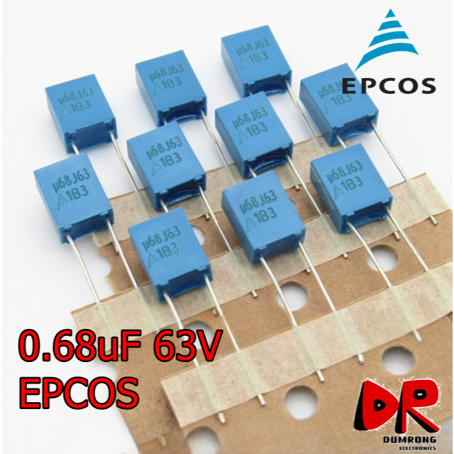 (10 ชิ้น) 0.68uF 63V MKT ยี่ห้อ EPCOS ตัวเก็บประจุ ฟิล์ม ชนิด ...