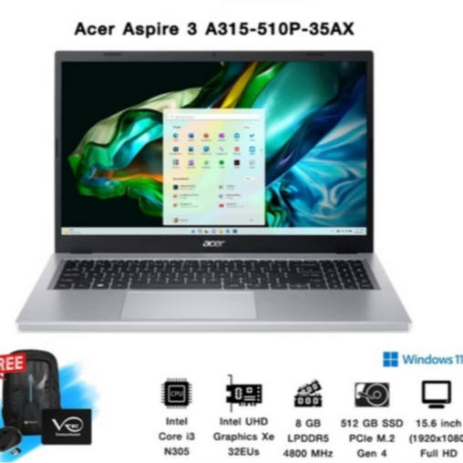 Notebook Acer Aspire 3 A315-510P-35AX 15.6 ระดับ FHD IPS SSD 512GB ...