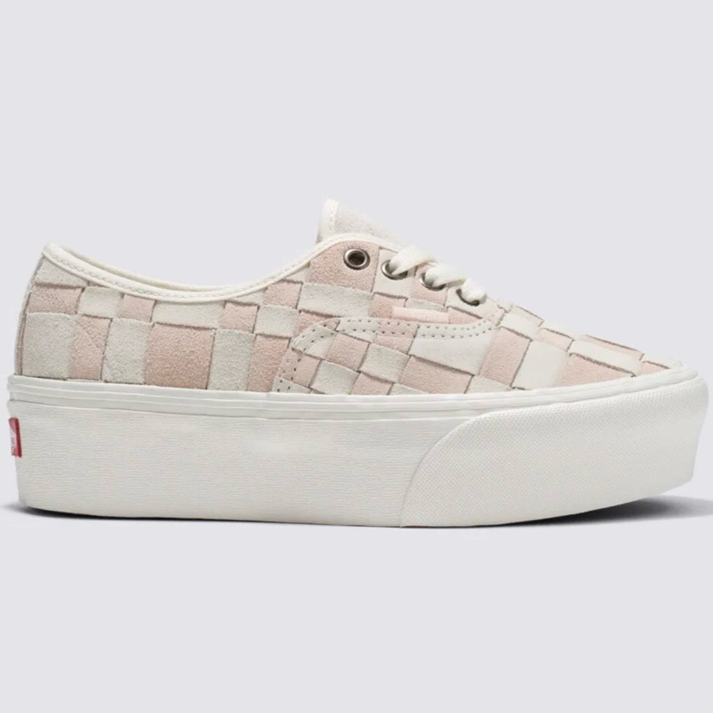 VANS AUTHENTIC STACKFORM WOVEN CHECK WHITE PINK SNEAKERS สินค้ามีประกัน ...