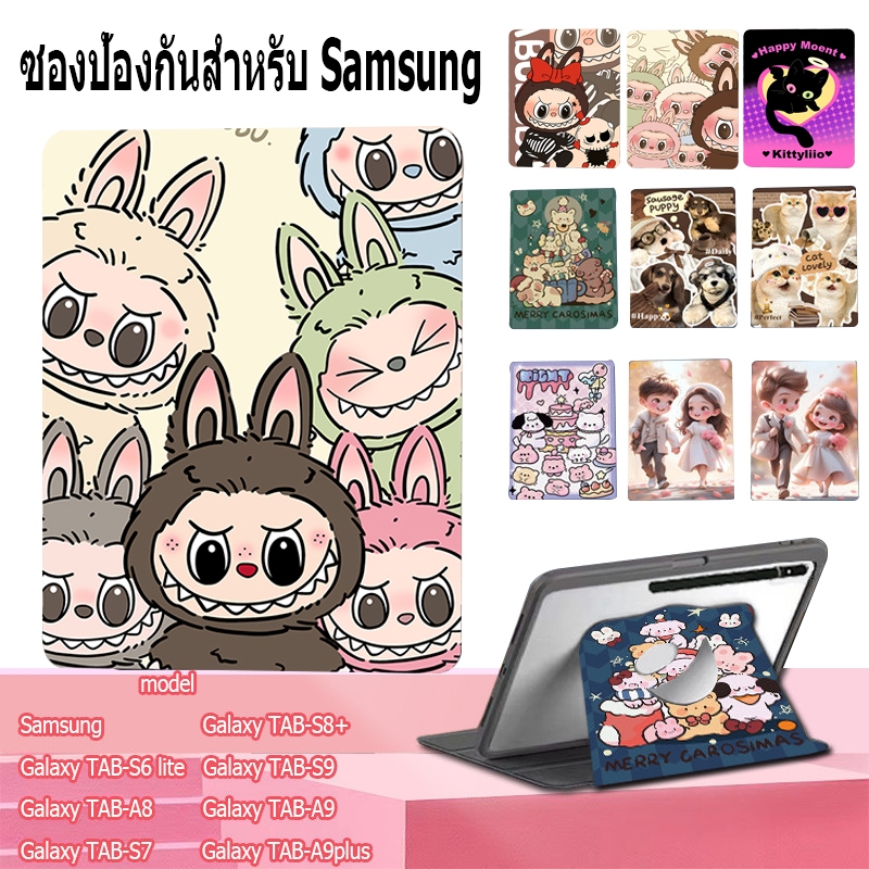 เคสฝาพับ SamsungGalaxy case Tab S6 lite A8 S7/S8/S9 S7+/S8+ A9/A9plus/S9FE/S9FE+ 360° เรือนหมุน ...