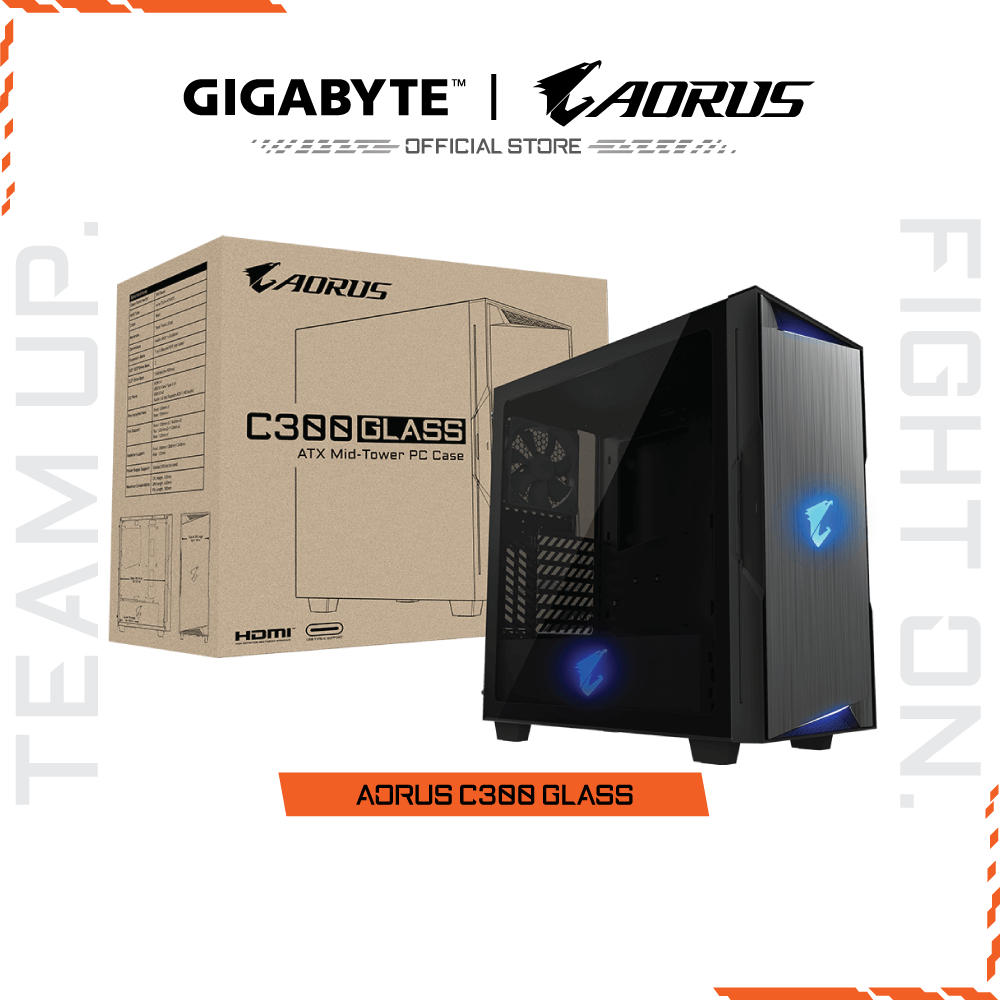 GIGABYTE AORUS CASE (เคสเกมมิ่ง) C300 GLASS | ATX Mid Tower | 2 Year ...