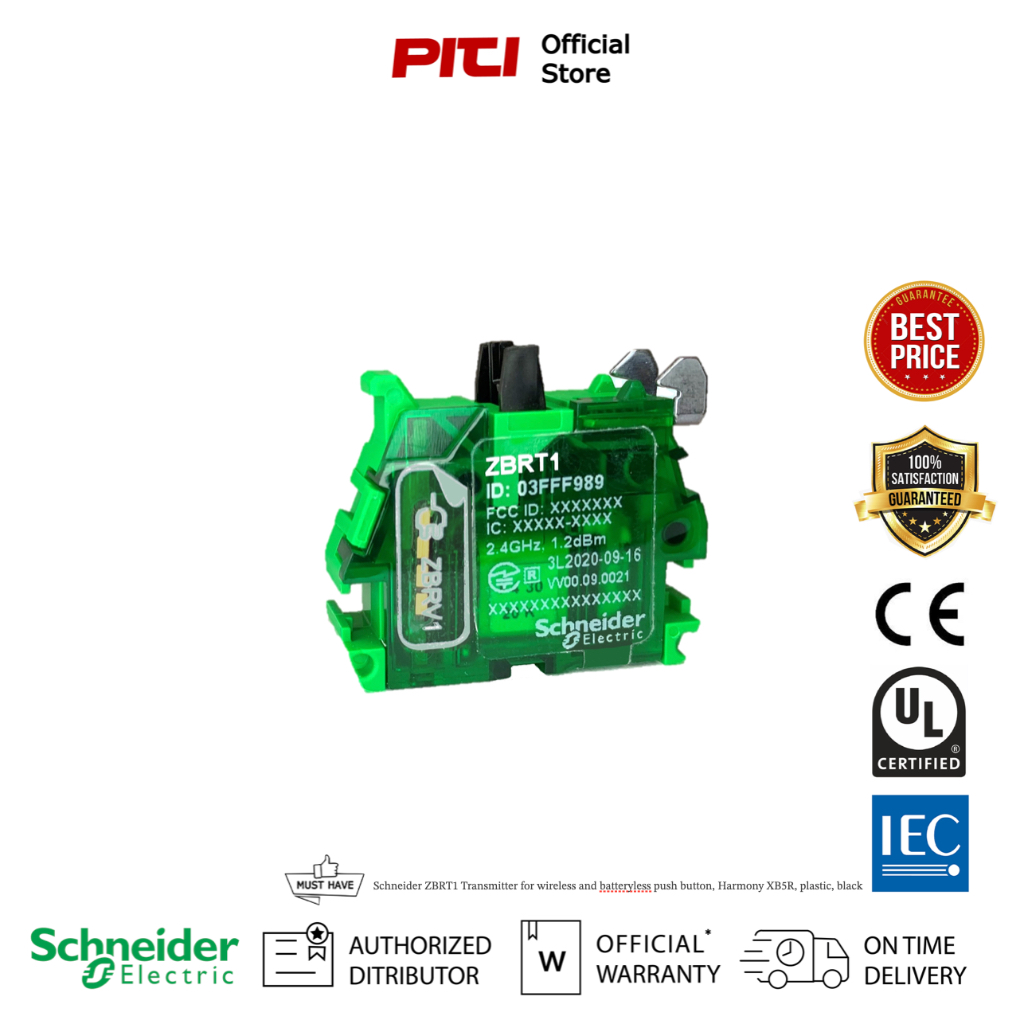 Schneider ZBRT1 Transmitter for wireless and batteryless push button ...