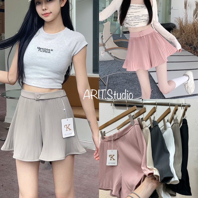 K1016#กางเกงขาสั้นผ้าอัทพรีท ผ้าสวมใส่สบายเหมาะกับหน้าร้อนสุดๆ พร้าพริ้วสวยตรงปกมีน้ำหนัก ...