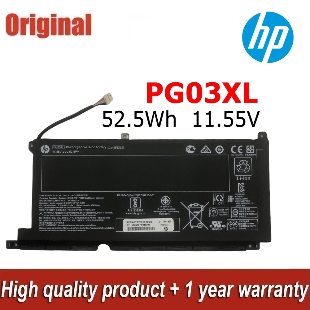 HP แบตเตอรี่ PG03XL ของแท้ (สำหรับ Pavilion Gaming 15 DK0125TX DK0127TX ...