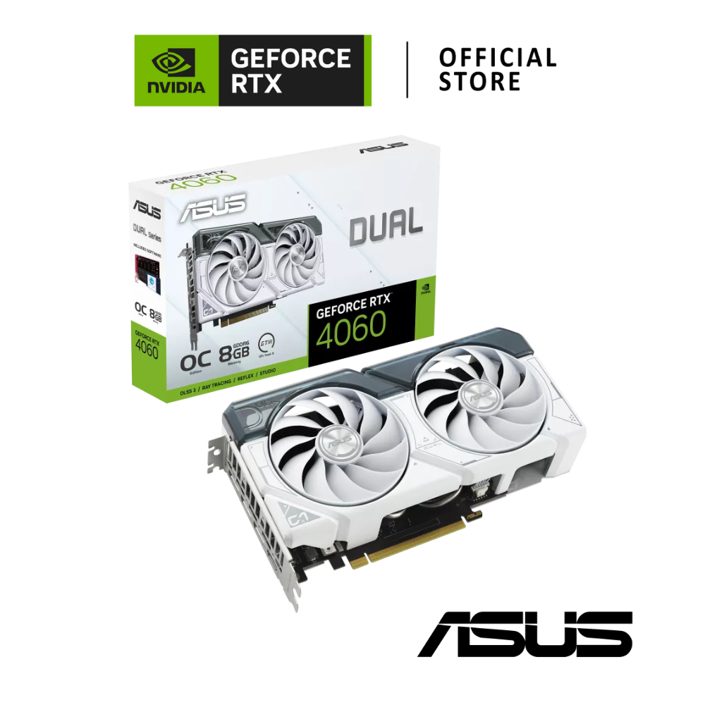 ASUS NVIDIA® GeForce RTX™ 4060 DUAL WHITE 8GB GDDR6 OC การ์ดจอ | Shopee ...