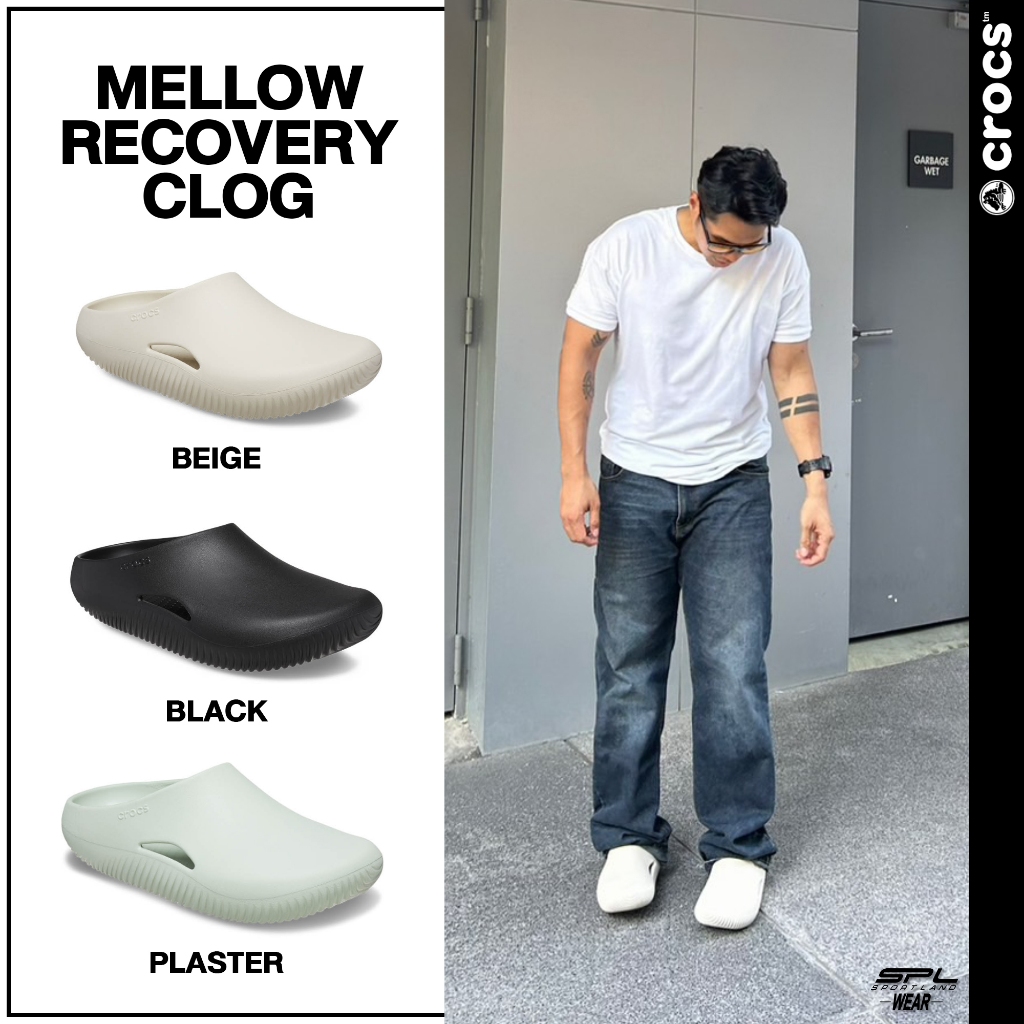 Crocs รองเท้าแตะ นุ่ม Mellow Recovery Clog 208493-160 / 208493-001 / ...