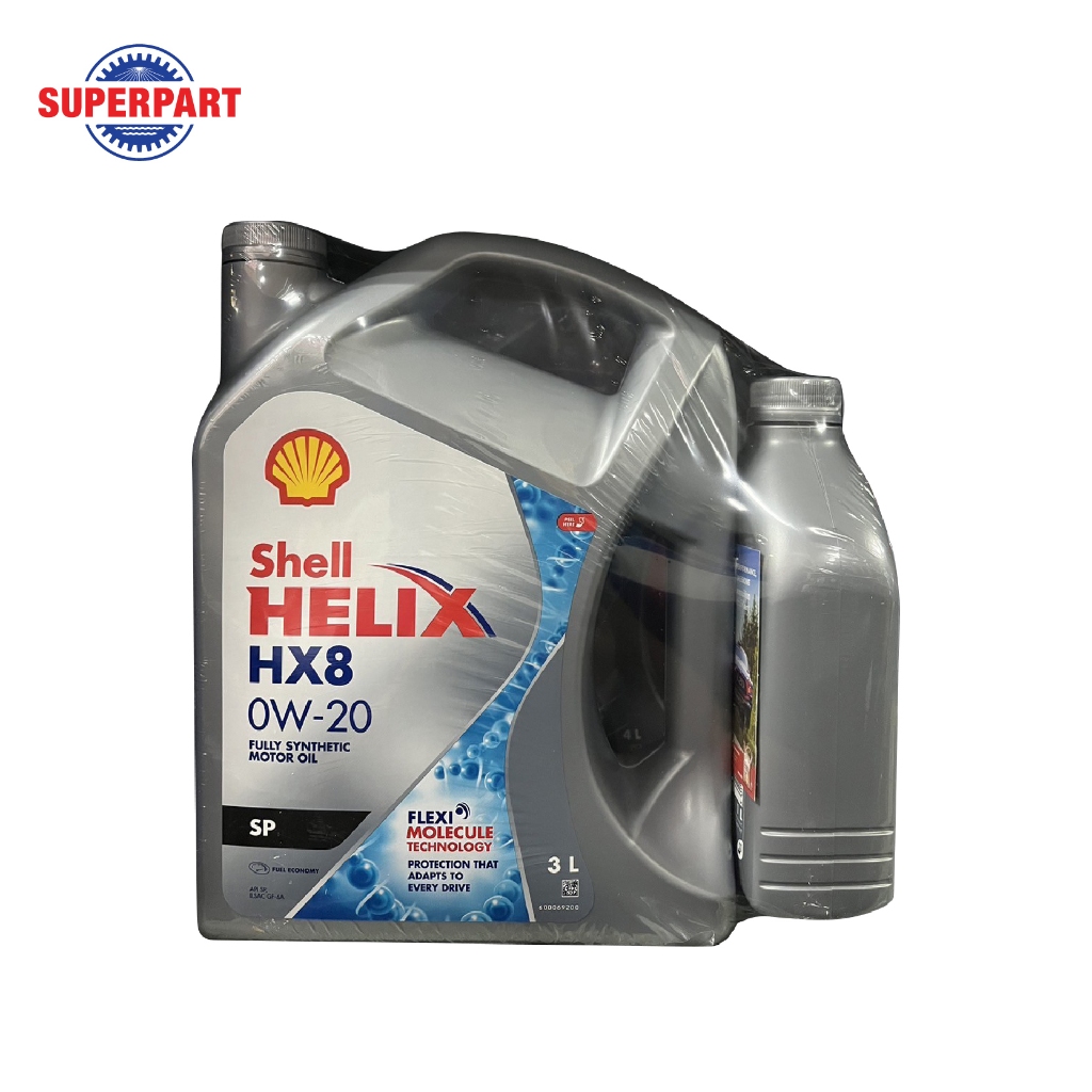 น้ำมันเครื่องเบนซิน SHELL HELIX HX8 ECO (0W20) 3L แถม1L | Shopee Thailand