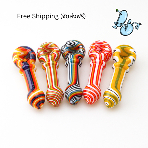 Elegant Handheld American-Colored Glass Pipes - Compact Tri-Color Water ...