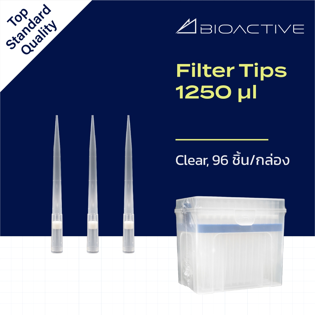 ทิปสําหรับไมโครไปเปตชนิดมีตัวกรอง Low Binding Filter Tips ขนาด1250ul ...