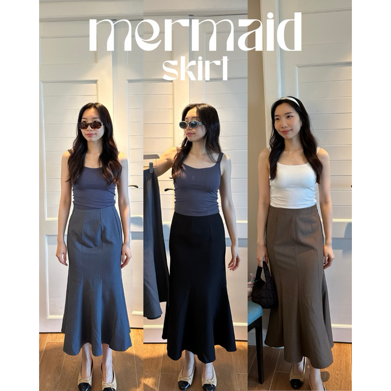 (1แถม แจ้งสีไซส์ในแชทค่ะ จำนวนจำกัด) UIUI | MERMAID SKIRT กระโปรงทรงเอ ...