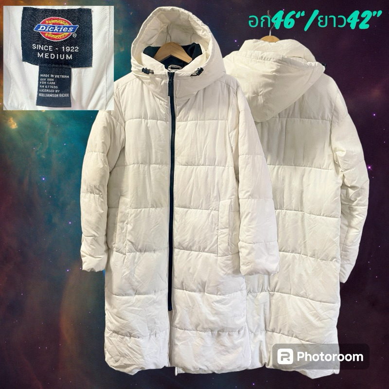 (มือสอง)Long padding jacketสีขาว แบรนด์Dickies | Shopee Thailand