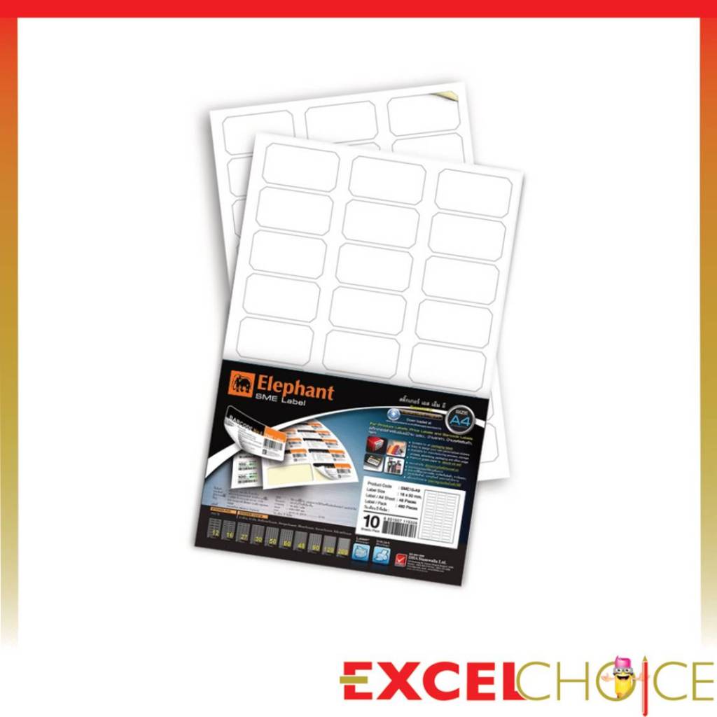 [ซื้อครบ129บาท แถมแฟ้มกระดุม] ตราช้าง แล็บสติ๊กเกอร์ สติกเกอร์ label ...