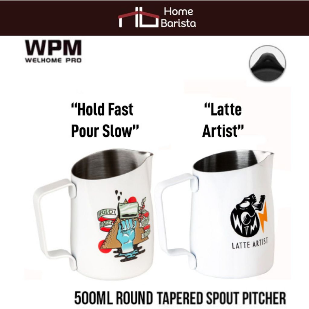 Home Barista Milk Pitcher WPM ขนาด 450ml (Round Tapered Spout) – “Hold ...