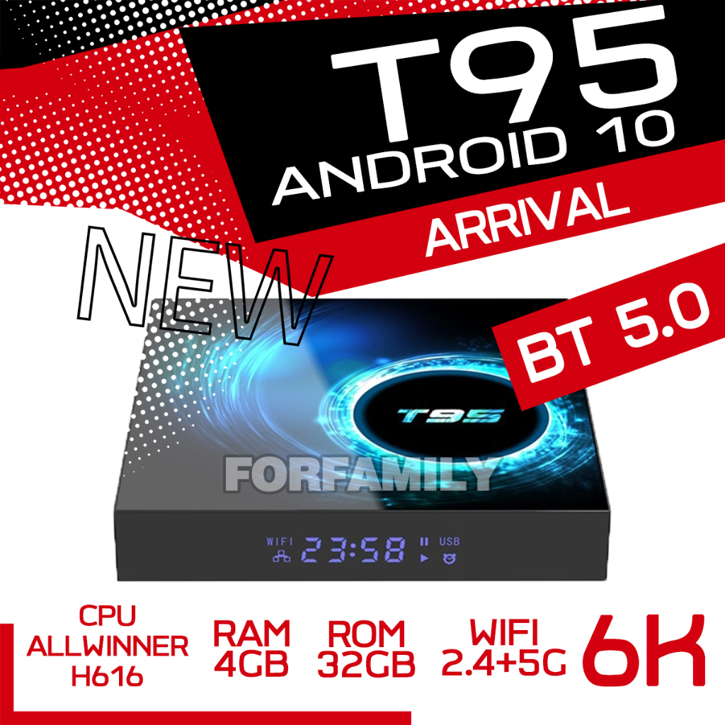 กล่องแอนดรอยด์ T95 แอนดรอยด์ 10 ใหม่ล่าสุด แรม 4 กิก รอม 32 กิก บูลทูธ ...