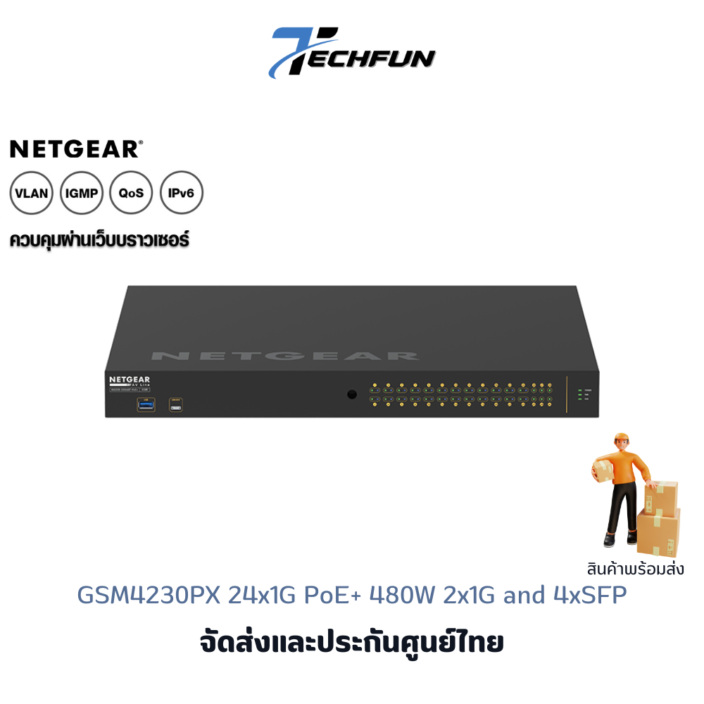 Netgear GSM4230PX M4250-26G4XF-PoE+ 24x1G PoE+ 480W 2x1G and 4xSFP ...